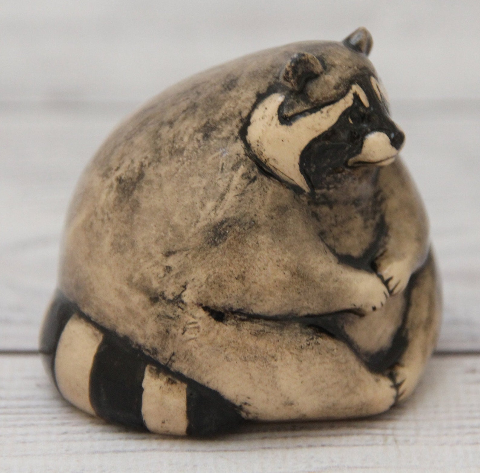 Ceramic Figurine Raccoon 2.36 Collectable Ceramic Sculpture One of Kind ...
