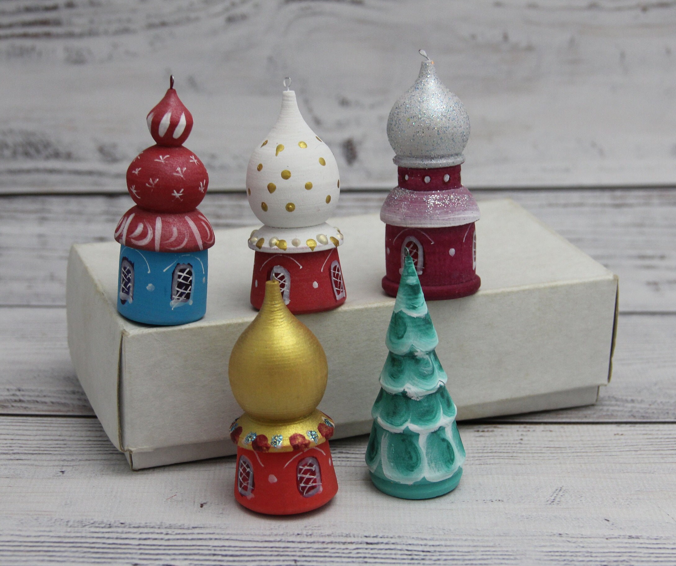 Made in Ukraine Wooden Christmas Tree Ornaments Hand Painted - Etsy
