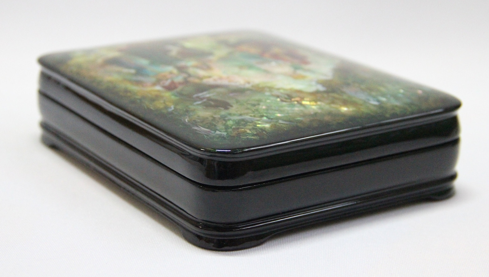 ユニークなウクライナの漆塗りの箱「Sadko」、ギャラリー品質、フェドスキノ アート ペインティング スクール、ハンドメイド、手描き、張り子 ...