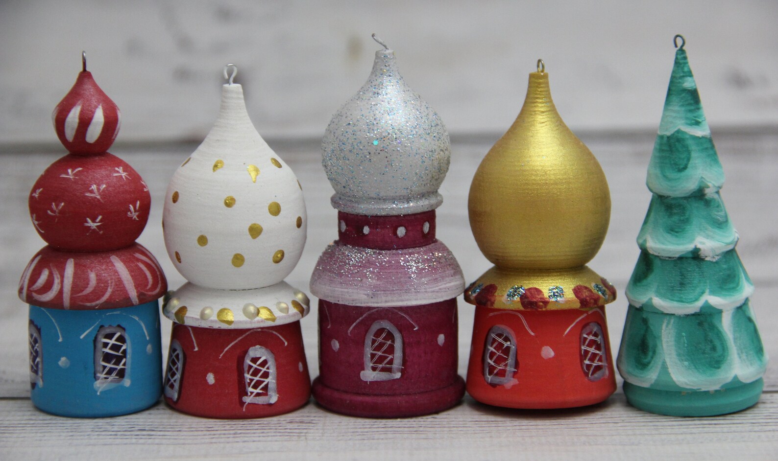 Made in Ukraine Wooden Christmas Tree Ornaments Hand Painted - Etsy