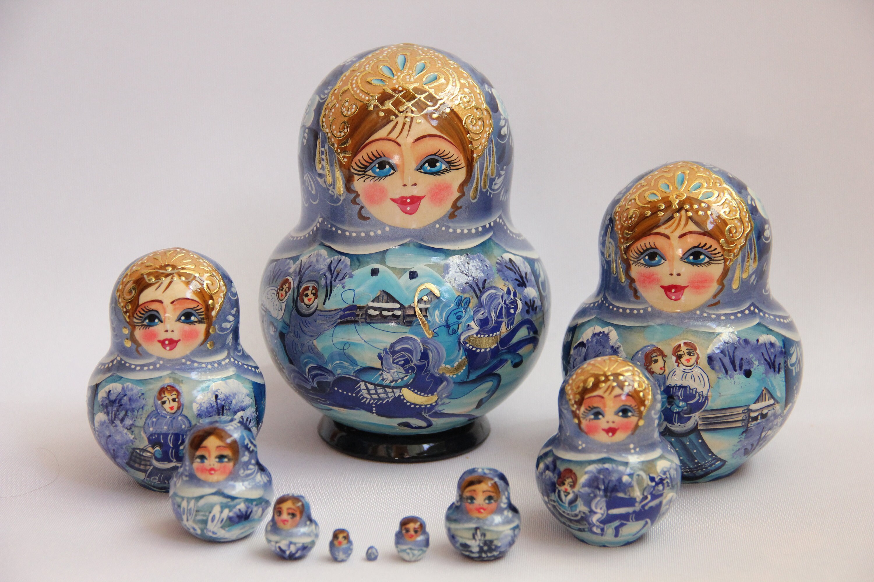 Baby & Toddler Toys Ukrainian Fairy Tales Hand Painted Russian Nesting ...