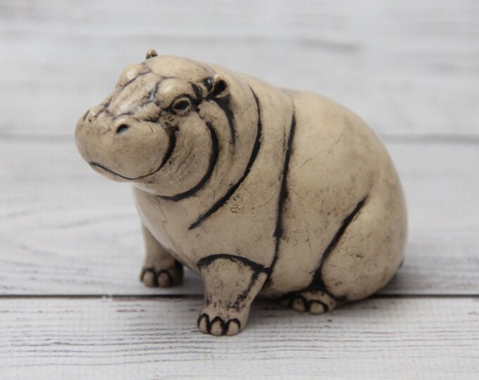 Couple Hippo Gift Small Animal Miniature Hippopotame Office - Etsy
