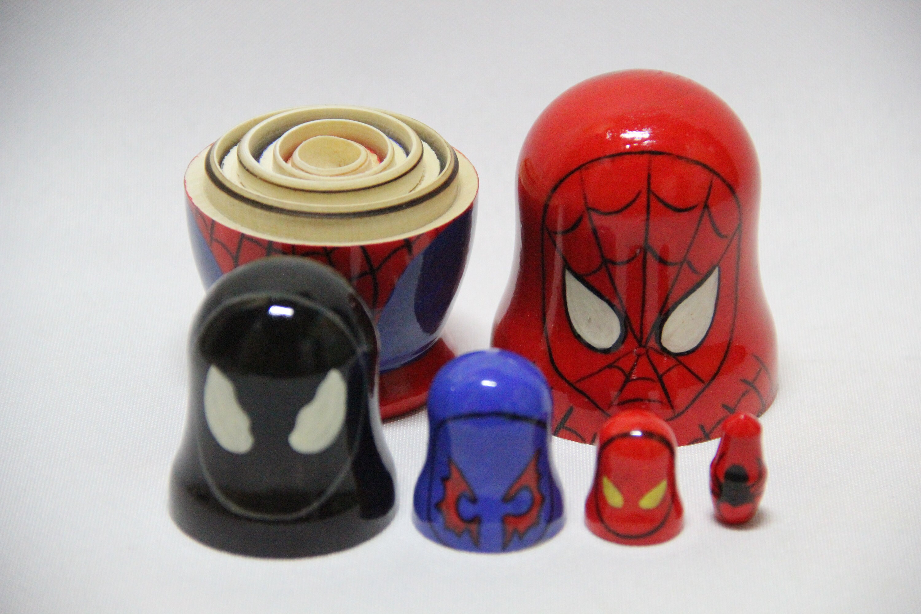 Cartoon Nesting Doll 3.93 10cm Hand Painted Doll 5pieces Funny Gift Kids Gift Wood Toys for Kids Made in Ukraine Etsy