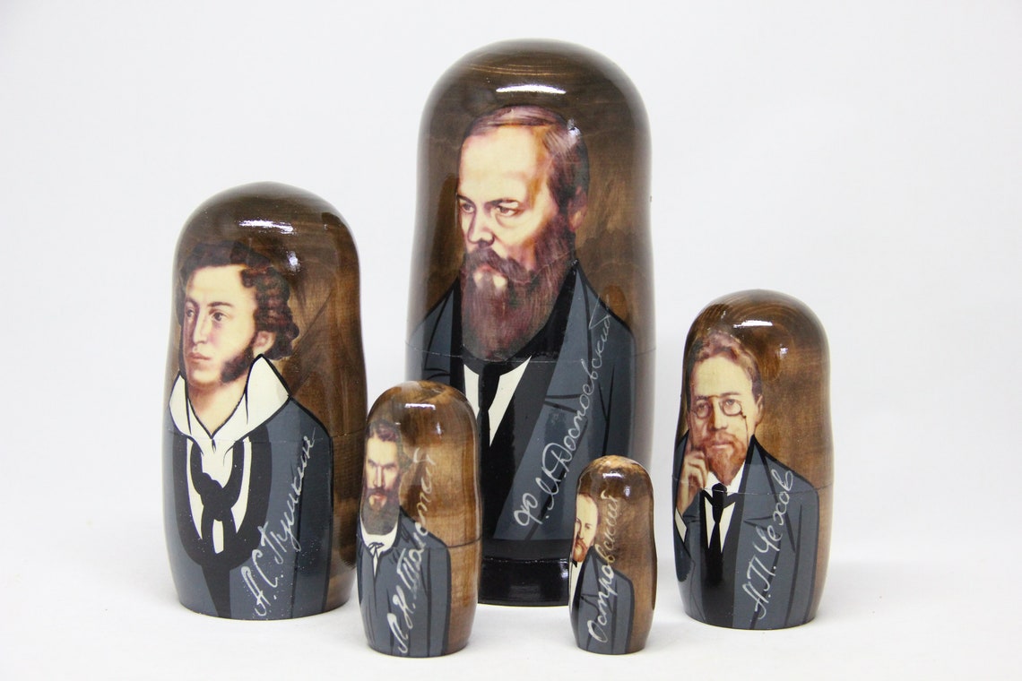 Fedor Dostoevsky Famous People Hand Crafted Nesting Doll 5 - Etsy