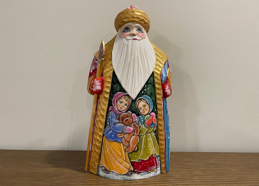 Ukrainian Carved Santa 10.24, Father Frost, Wooden Santa, Hand Carved ...
