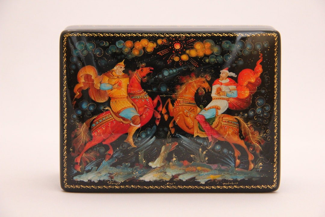 Unique Lacquer Box Palekh Ukrainian Art Painting School - Etsy UK