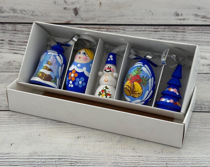 Ukrainian Wooden Christmas Tree Ornaments, Hand Painted, Home Decor ...