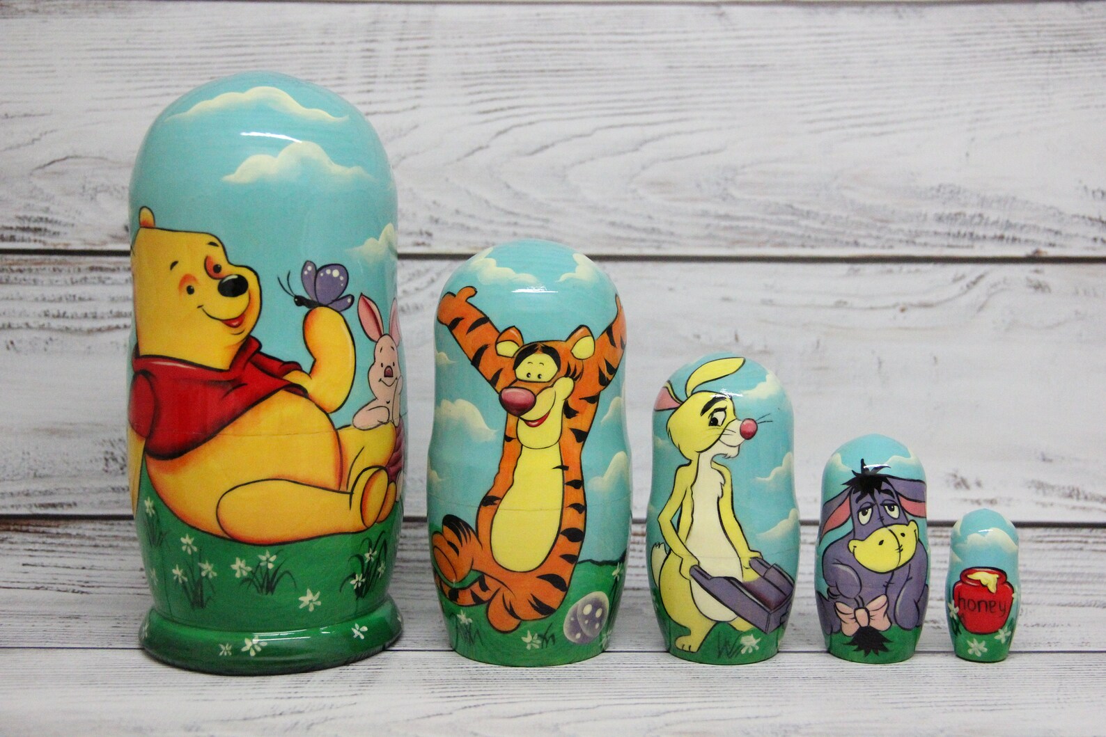 Winnie The Pooh Russian Nesting Doll 6.88'' or 17.5 cm | Etsy