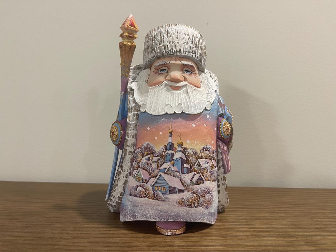 Wooden Carved Santa 7.09", Father Frost, Ukrainian Santa, Hand Carved ...