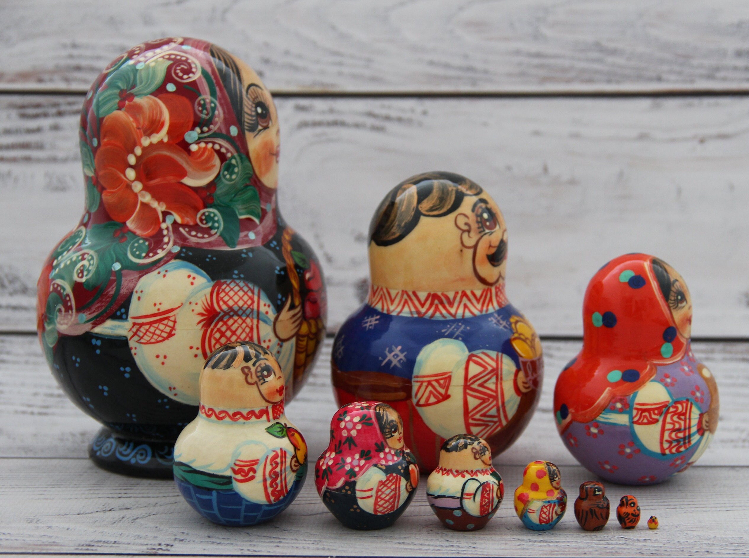 Ukrainian Family Hand Painted Nesting Doll 5.7'' or - Etsy