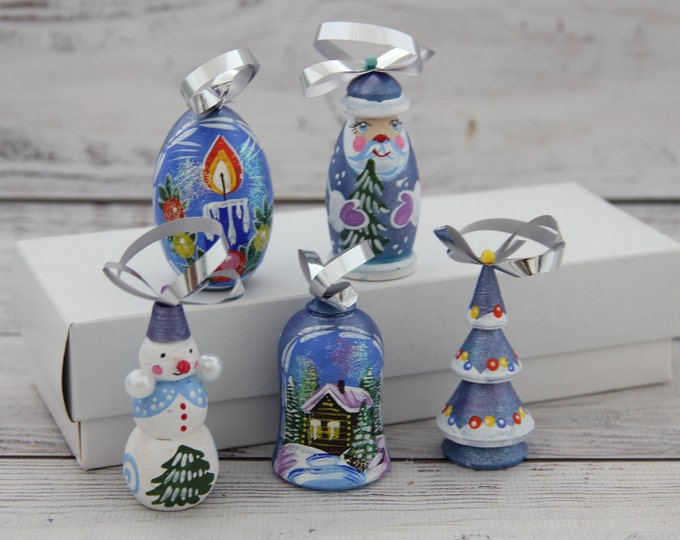 Ukrainian Wooden Christmas Tree Ornaments Hand Painted Home - Etsy