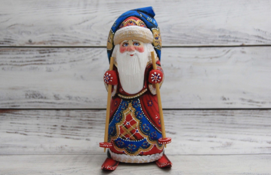 Figurine Wooden Carved Santa 8.07" Father Frost, Ukrainian Santa, Hand ...