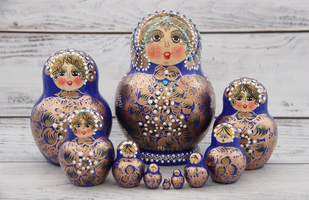 Made in Ukraine Hand Painted Ukrainian Nesting Doll 10 Pieces ...