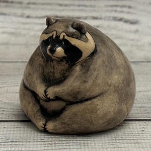 Ceramic Figurine Raccoon 2.36" Collectable Ceramic Sculpture One of ...