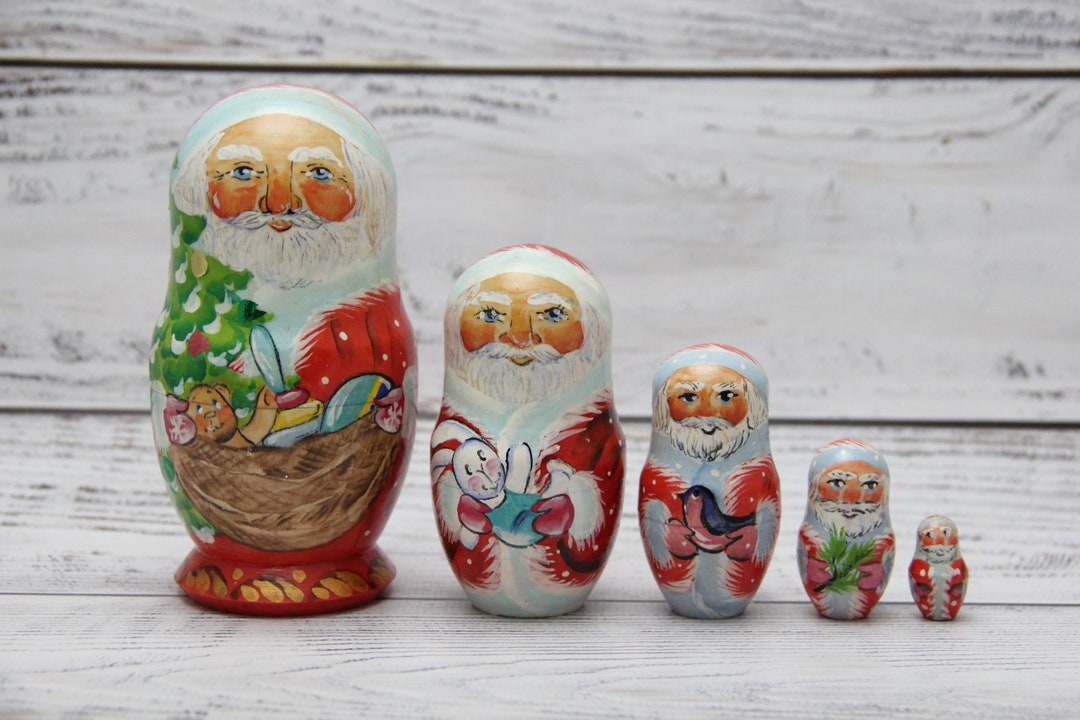 Ukrainian Father Frost Hand Painted Ukrainian Nesting Doll 5 - Etsy