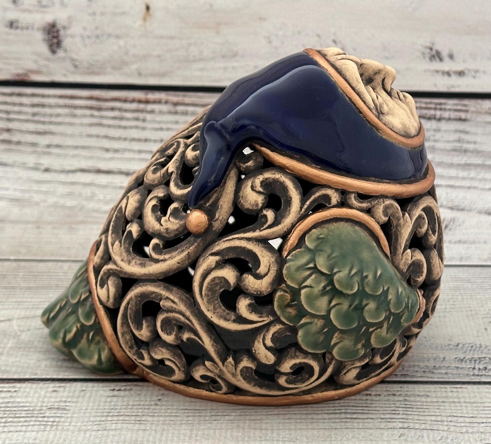 Ceramic Bird Figurine by Vladimir Butcanov, Collectible Sculpture (4.13 ...