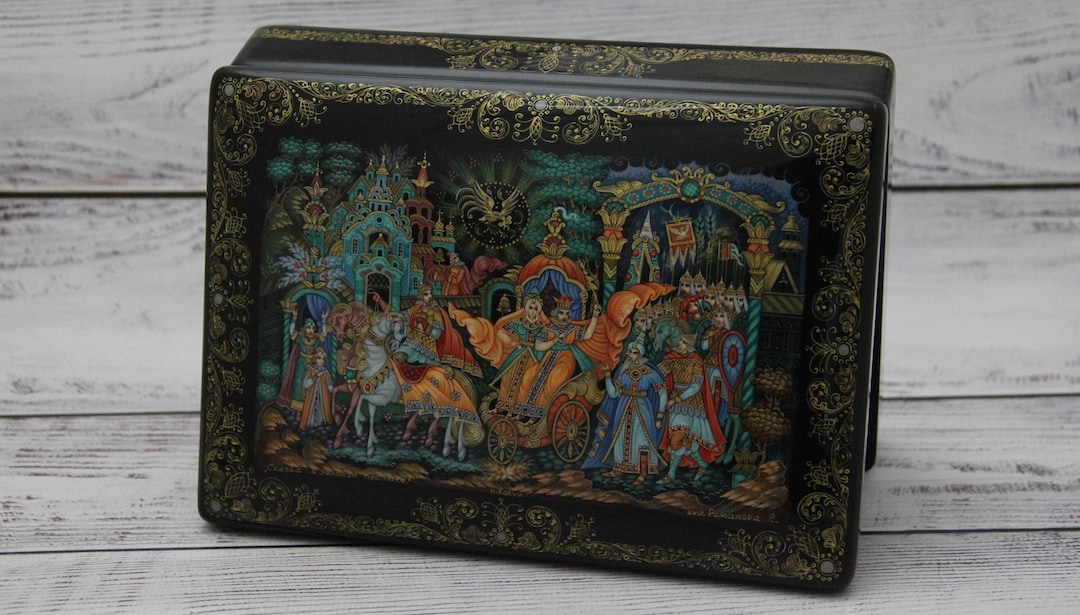Unique Ukrainian Lacquer Box, Kholui Ukrainian Art Painting School, the ...