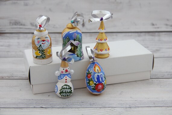Ukrainian Wooden Christmas Tree Ornaments Hand Painted Home - Etsy