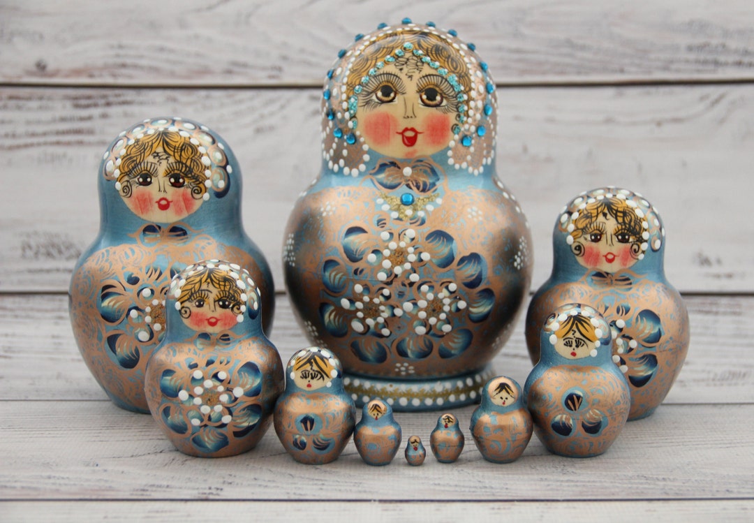 Ukrainian Hand Painted Nesting Doll 10 Pieces, Made in Ukraine Doll 5.9 ...