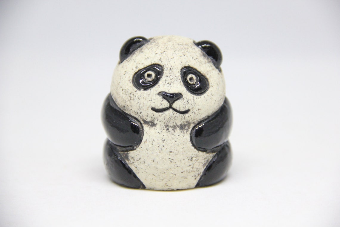 Ceramic Sculpture Panda 1.96 Collectable Ceramic - Etsy