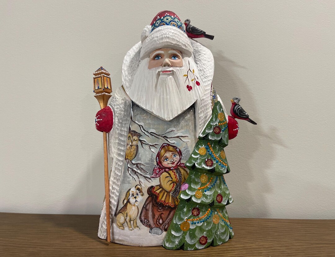 Big Size Wooden Figurine Carved Santa 9.84, Father Frost, Ukrainian ...