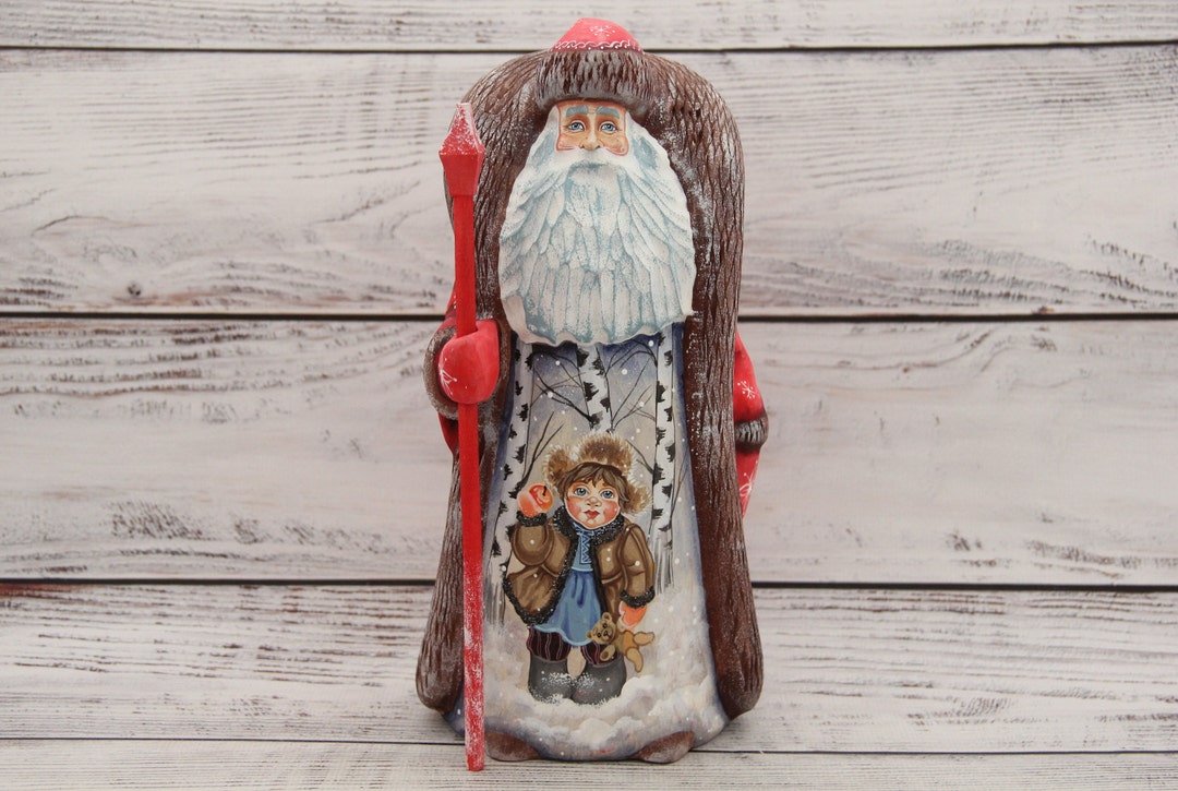 Figurine Wooden Carved Santa 9.05, Father Frost, Ukrainian Santa, Hand ...