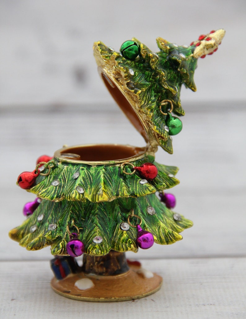 Faberge Style Christmas Tree Figurine, Enamel & Swarovski Crystals ...