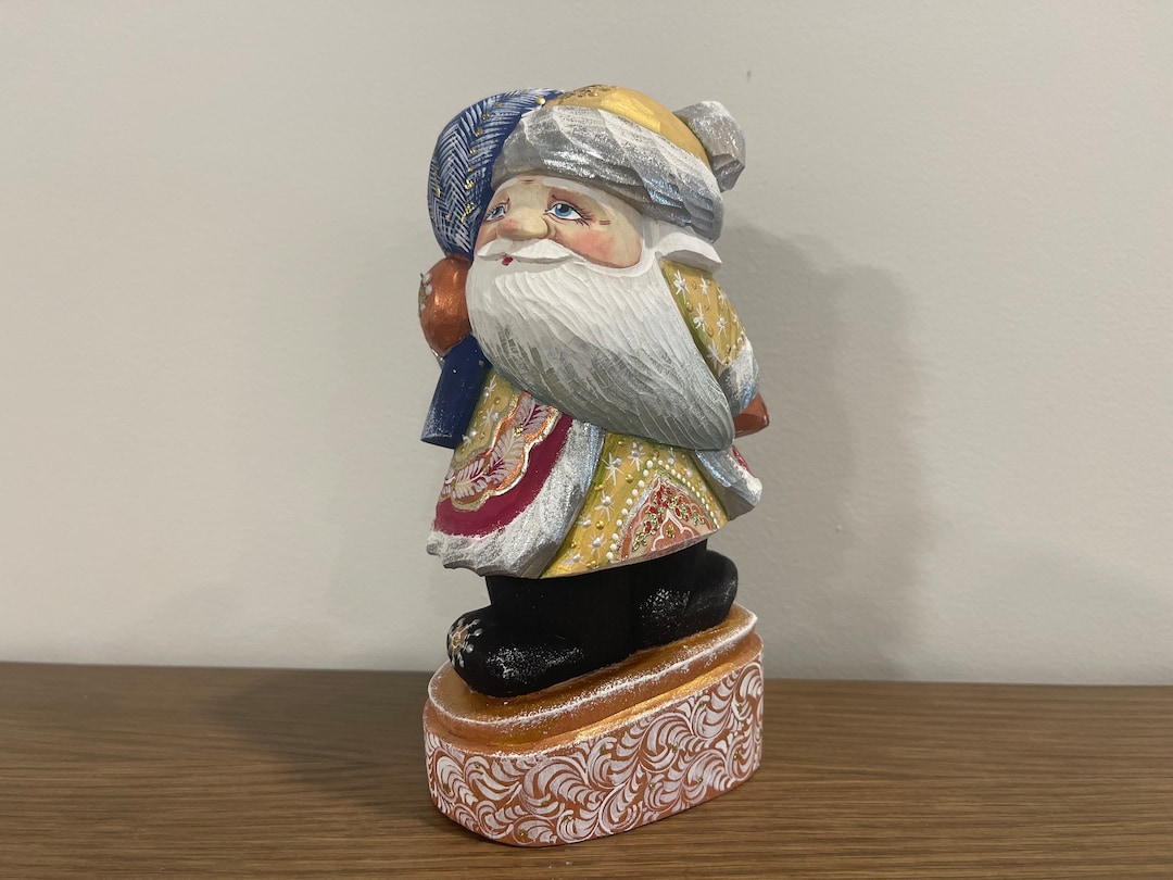 Wooden Carved Santa 7.08" Father Frost Ukrainian Santa Hand Carved Hand ...