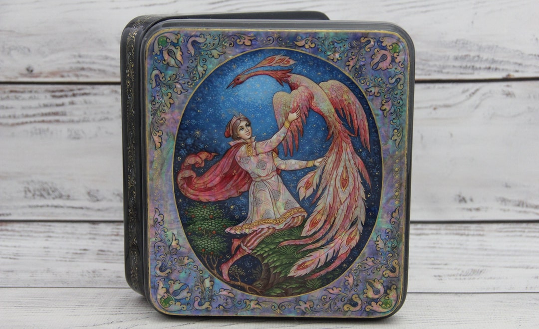 Lacquer Box, Kholuy Art Painting School, Fairy Tale, "fire Bird ...