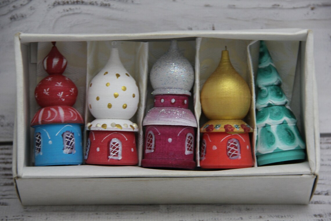 Made in Ukraine Wooden Christmas Tree Ornaments Hand Painted - Etsy