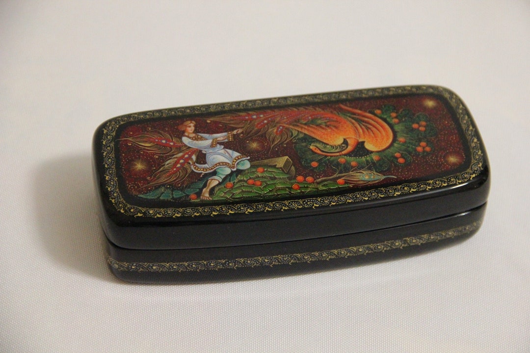 Lacquer Miniature Box,kholuy Art Painting School, "fire Bird", Handmade ...