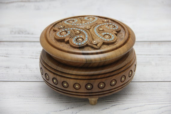 Hand Carved Ukrainian Wooden Jewelry Box Handmade Hand Crafted | Etsy