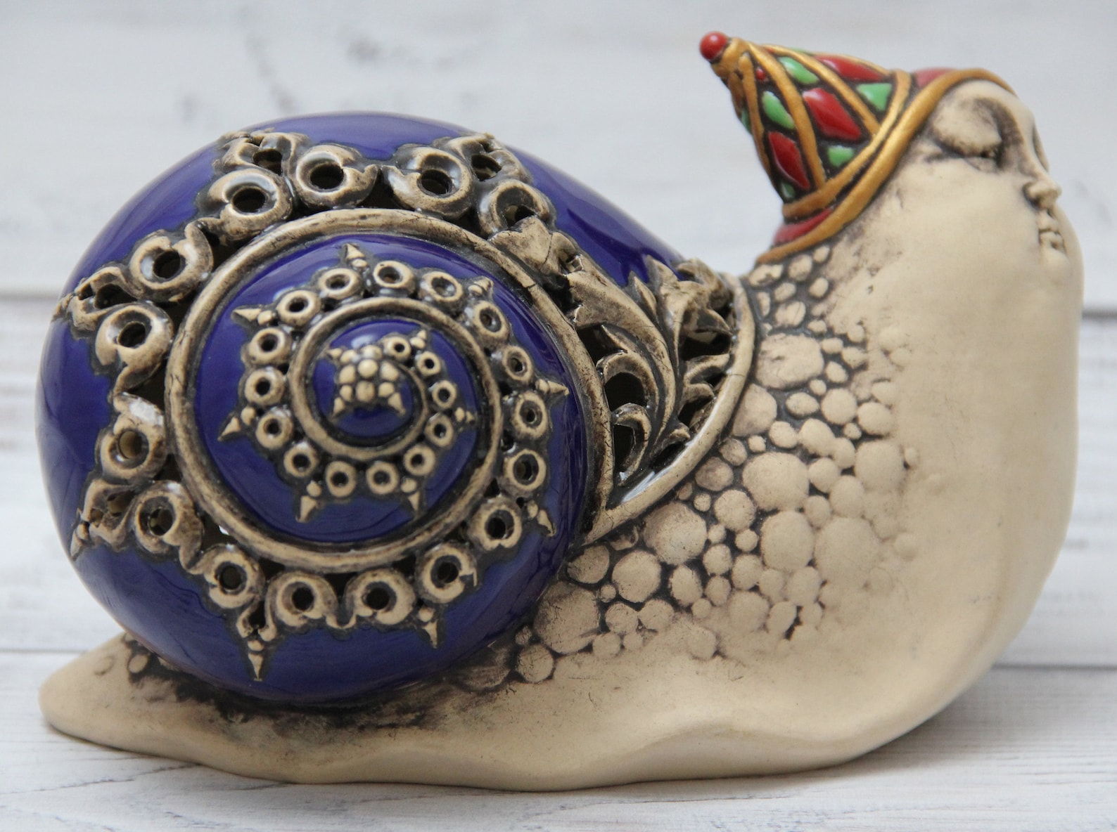 Unique Ceramic Snail Figurine 3.93 Collectable Ceramic | Etsy