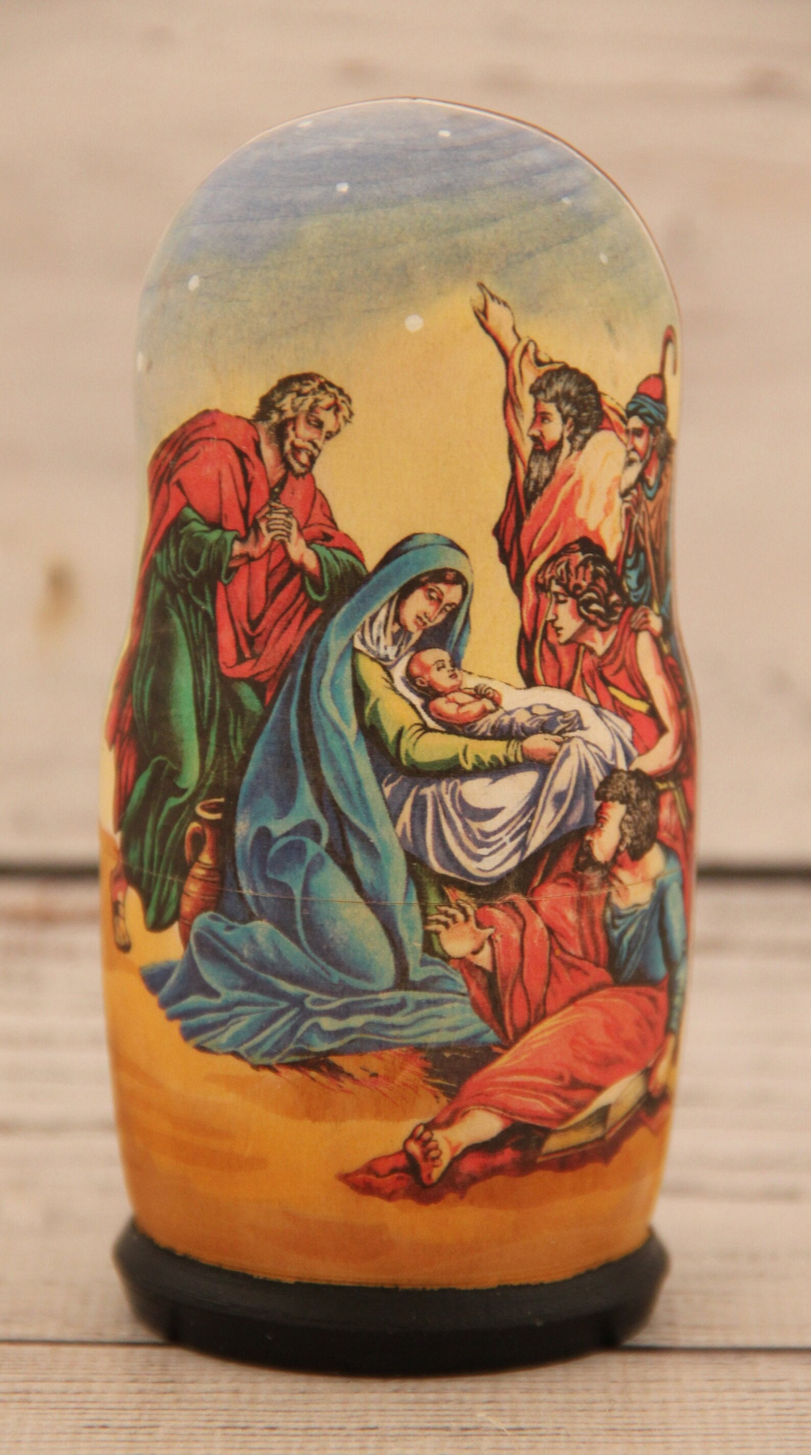 Nativity Nesting Doll 5 Pieces 11 Cm or 4.33'' Wooden - Etsy