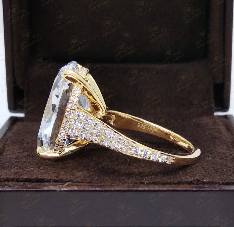 Oval Shaped Solitaire Cocktail Party Ring 6.70 Ct Oval Cut | Etsy