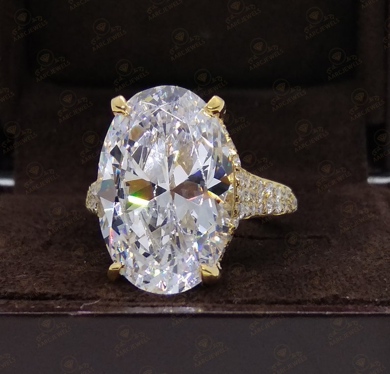 Oval Shaped Solitaire Cocktail Party Ring 6.70 Ct Oval Cut | Etsy