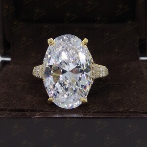 Oval Shaped Solitaire Cocktail Party Ring 12.86 Ct Oval Cut - Etsy