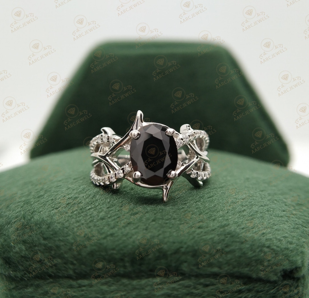 Maleficent Ring Enchanted Disney Villains Ring 2 CT Black - Etsy