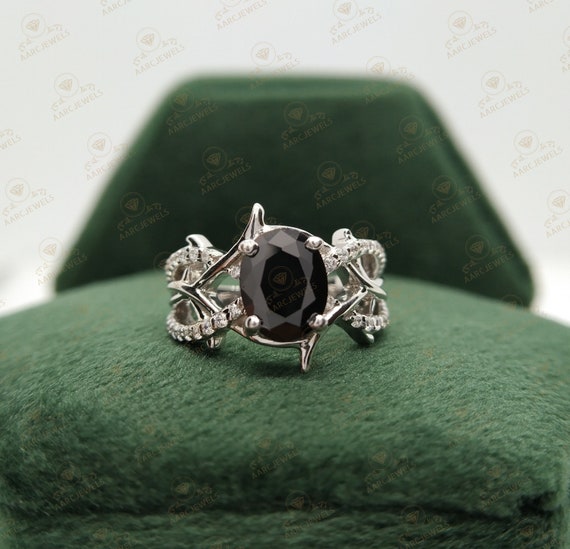 Maleficent Ring Enchanted Disney Villains Ring 2 CT Black - Etsy