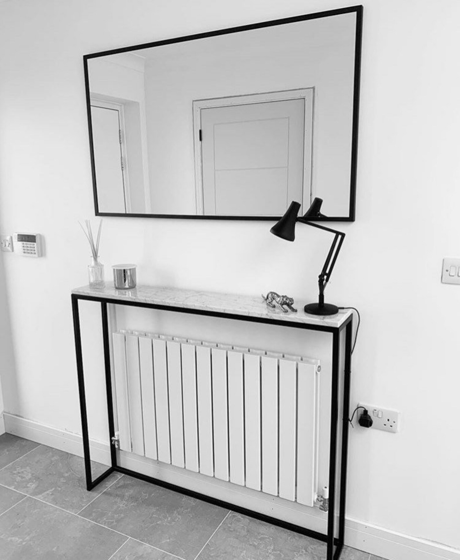 Carrara Marble Console Table Narrow Hallway Table Radiator - Etsy UK