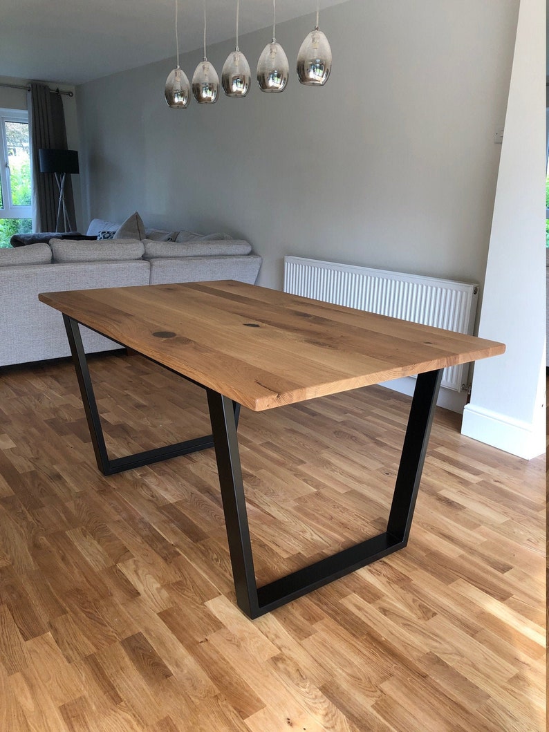 Oak Dining Table steel Frame Custom - Etsy