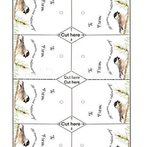 Digital Ready to Print Watercolor Gift Tags, Chickadee, Let Heaven and ...