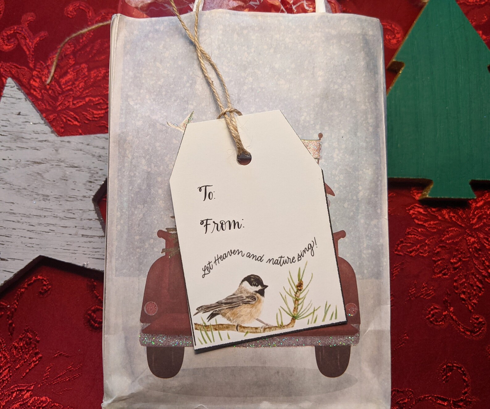 Digital Ready to Print Watercolor Gift Tags, Chickadee, Let Heaven and ...