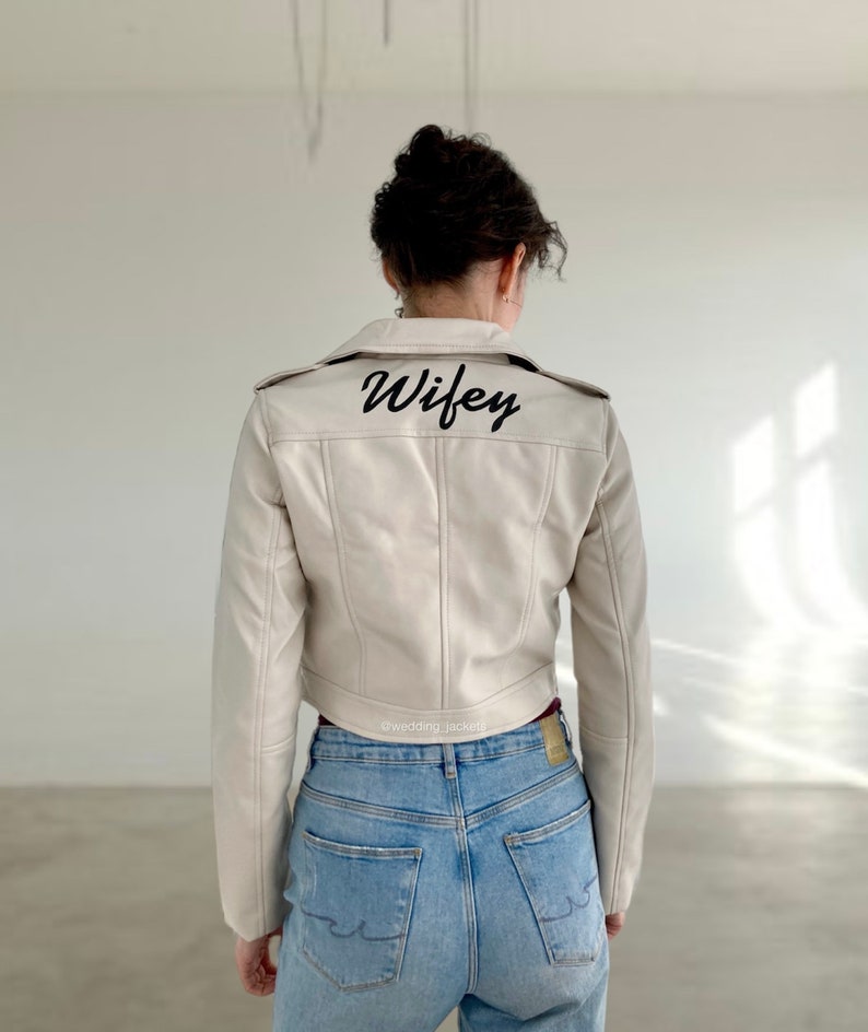 White Wedding Jacket Bride Leather Jacket - Etsy