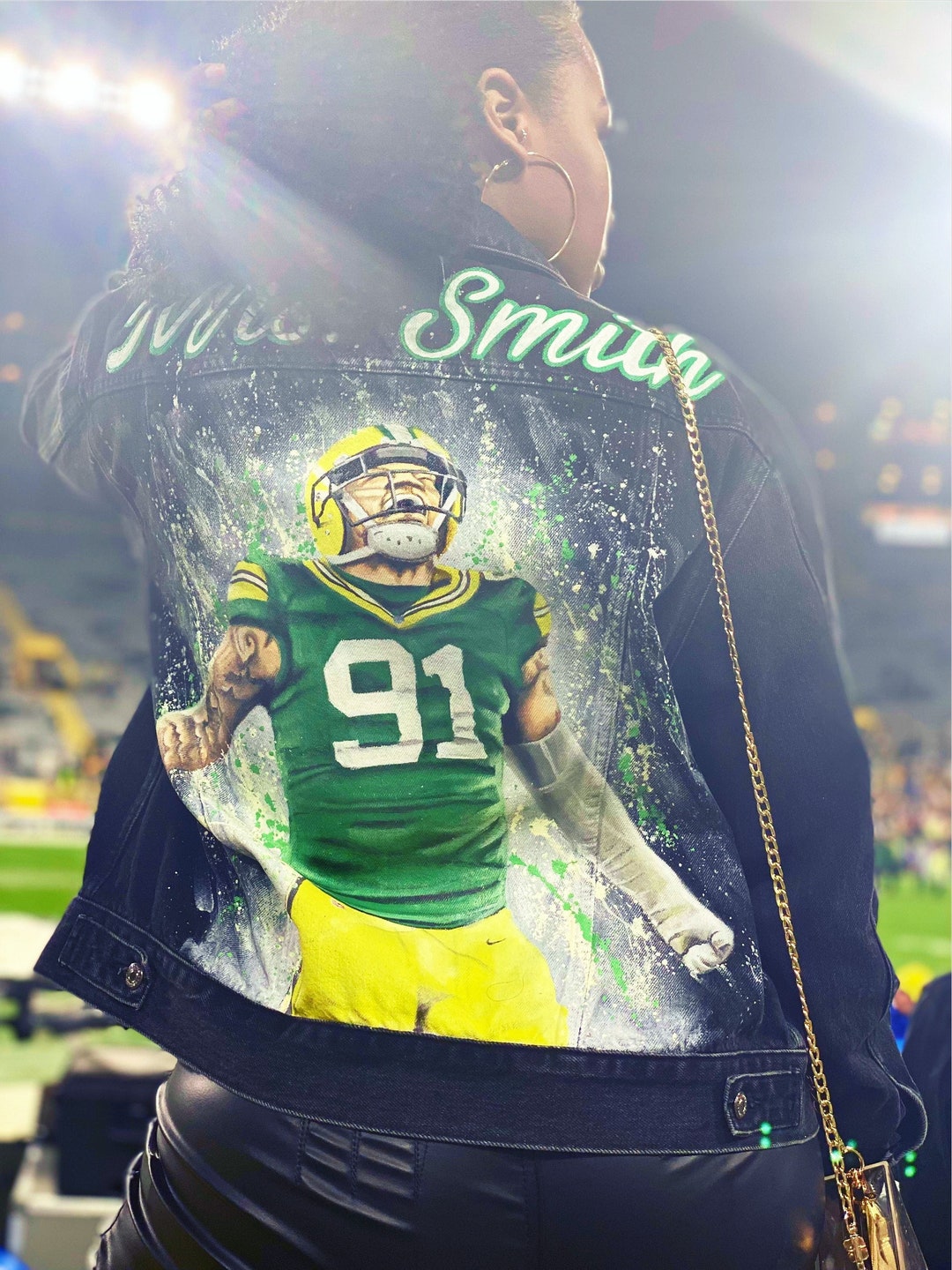 Football Jacket for Women, Football Girlfriend Custom Denim Jacket ...