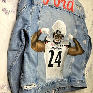 Football Jean Jacket Painted - Etsy