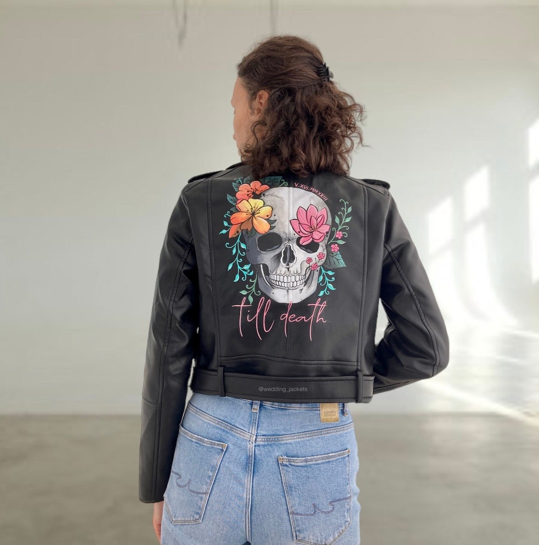 Personalized Gift, Til Death Jacket, Skull Jacket, Skull Leather Jacket ...