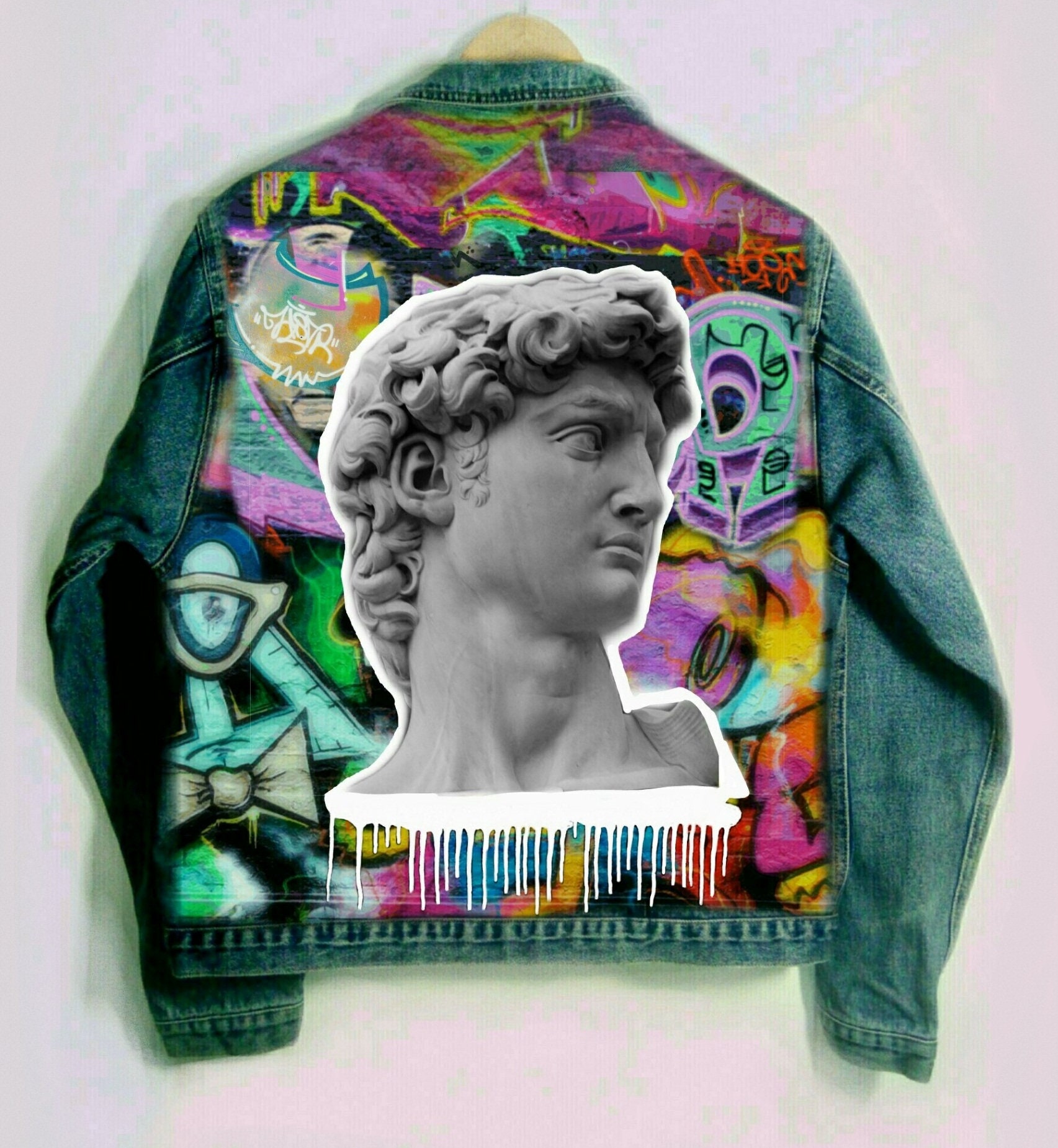 Hand painted denim jacket | Etsy