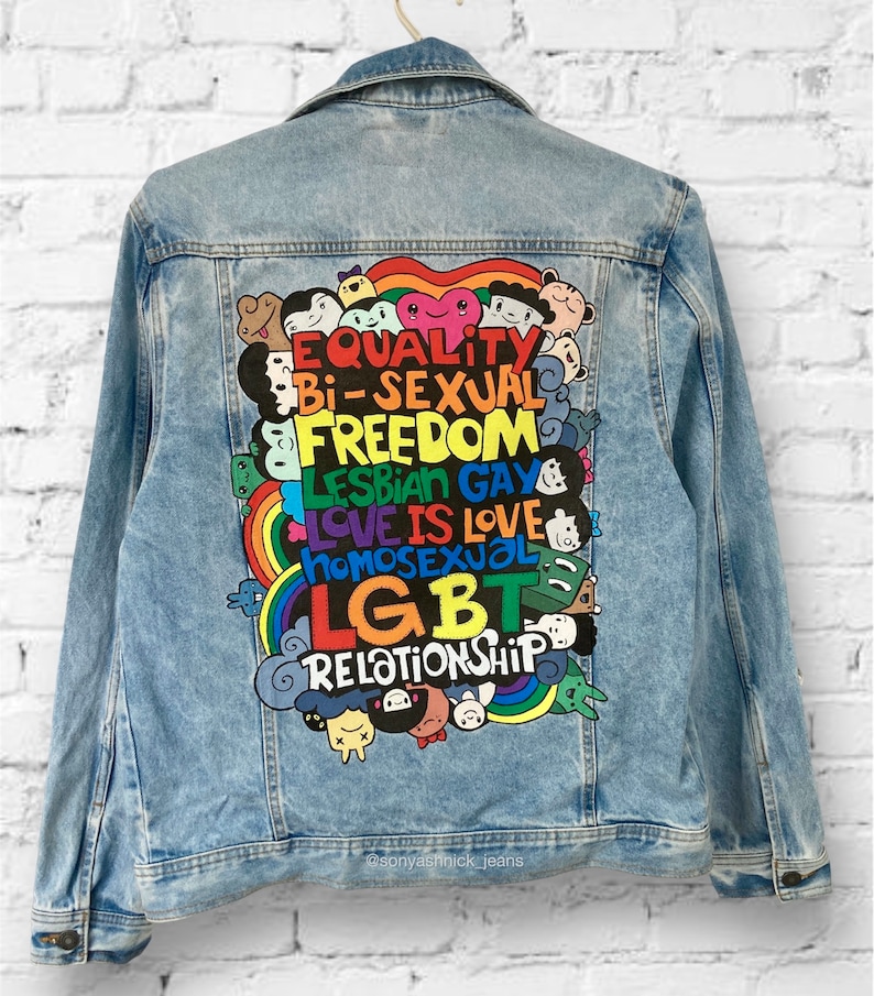 Personalized Gift, Painted Jean Jacket, Custom Painted Denim Jacket ...