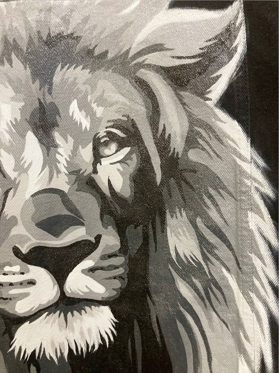 Hand Painted Denim Jacket Lion - Etsy